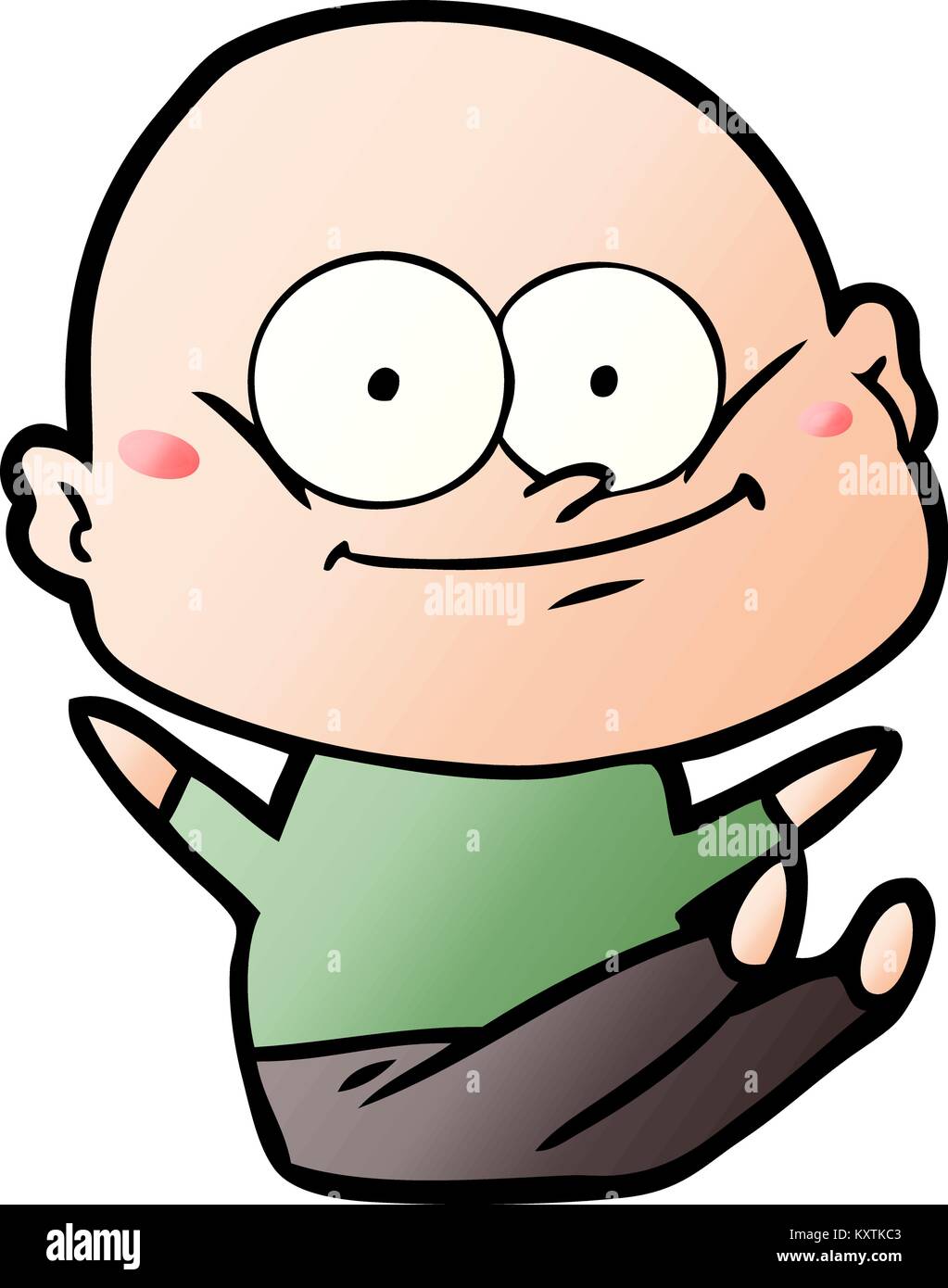 cartoon bald man staring Stock Vector Image & Art - Alamy