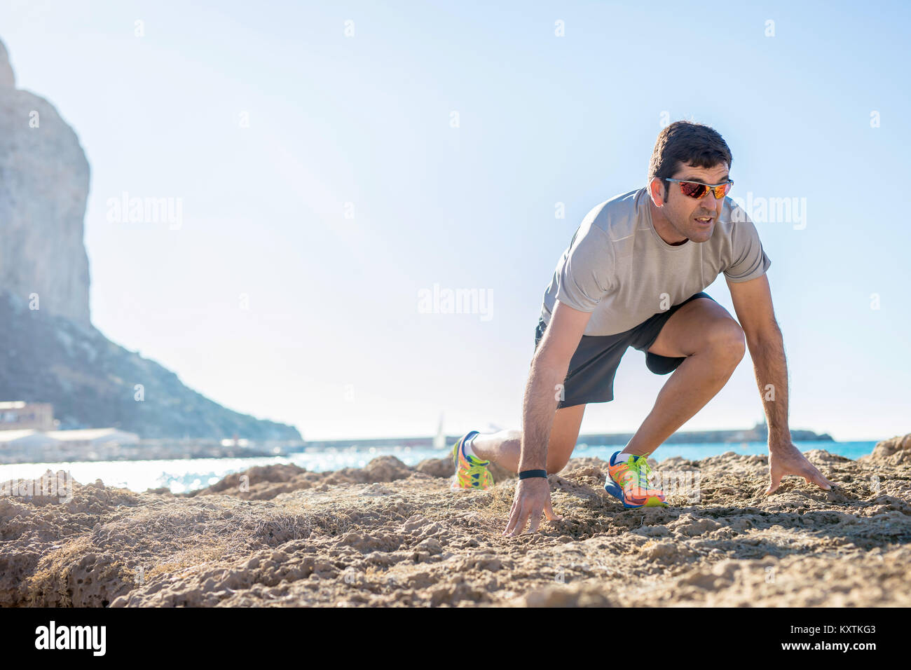man 46 years old get fit in sunny morning Stock Photo - Alamy