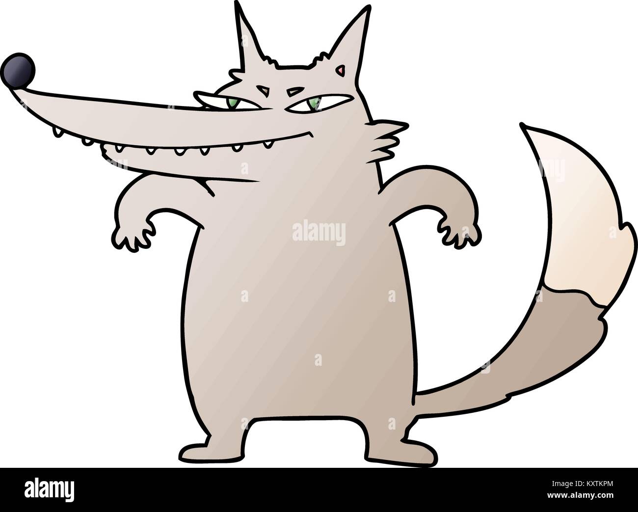 sly cartoon wolf Stock Vector Image & Art - Alamy