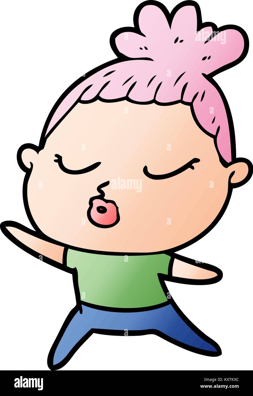 cartoon calm woman Stock Vector Image & Art - Alamy
