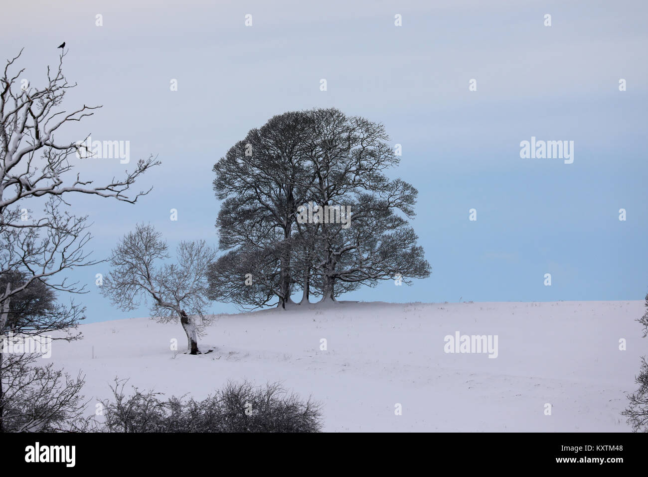 Heavy snow at the Famous village of Snowshill in Gloucestershire ...
