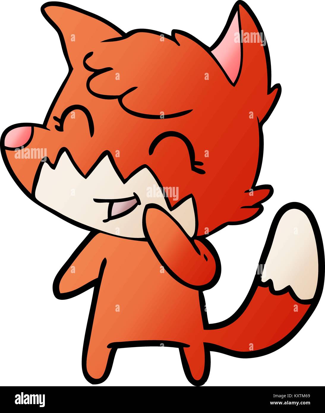 happy cartoon fox Stock Vector Image & Art - Alamy