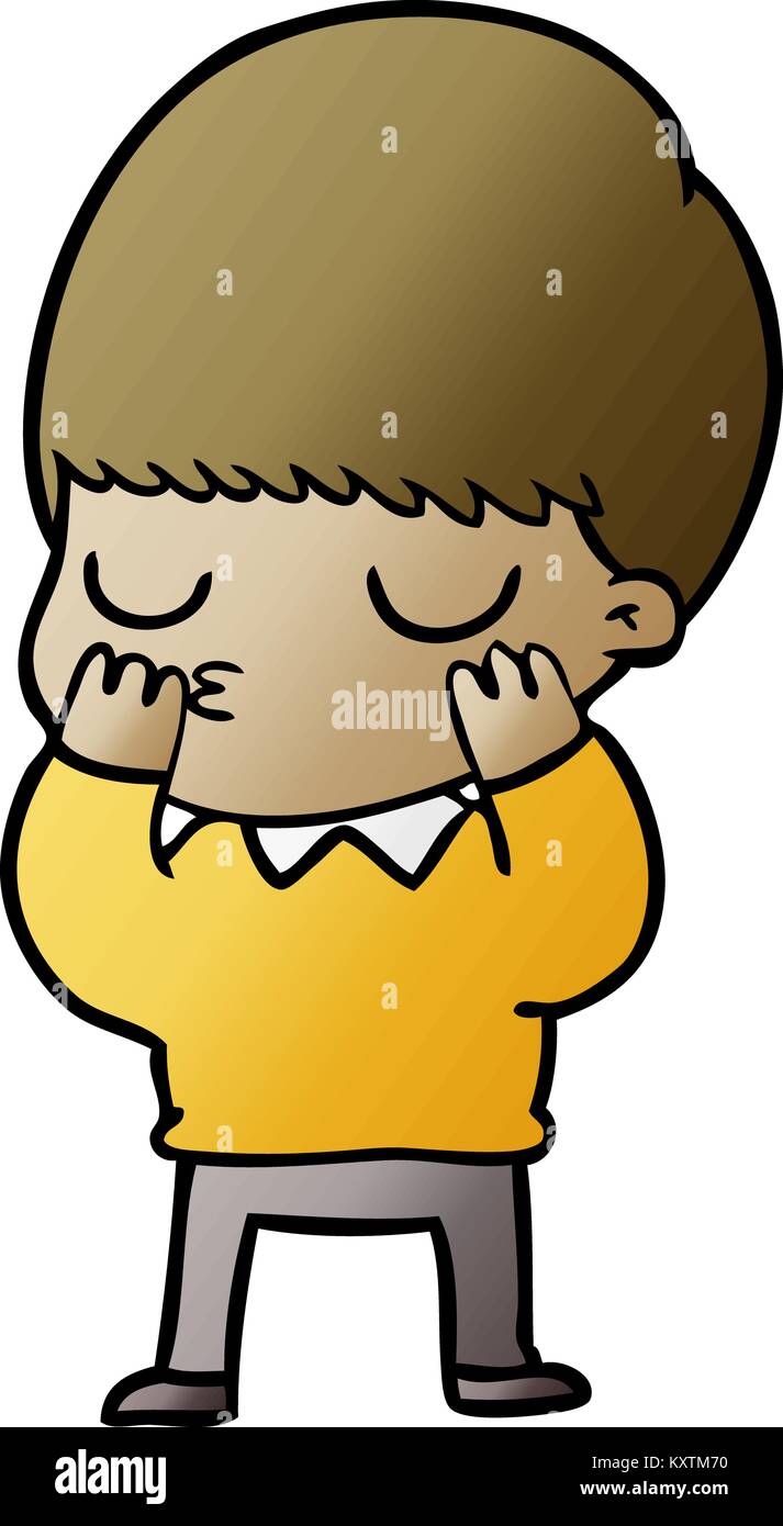 cartoon calm boy Stock Vector Image & Art - Alamy