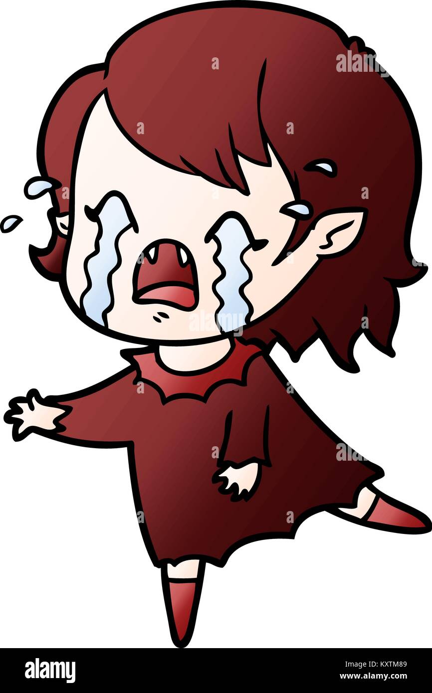 cartoon crying vampire girl Stock Vector Image & Art - Alamy