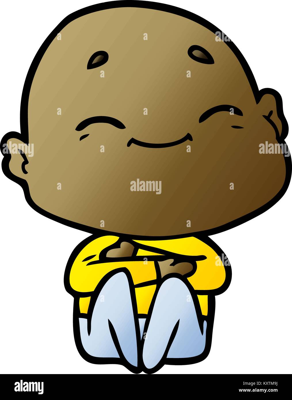 happy cartoon bald man Stock Vector Image & Art - Alamy