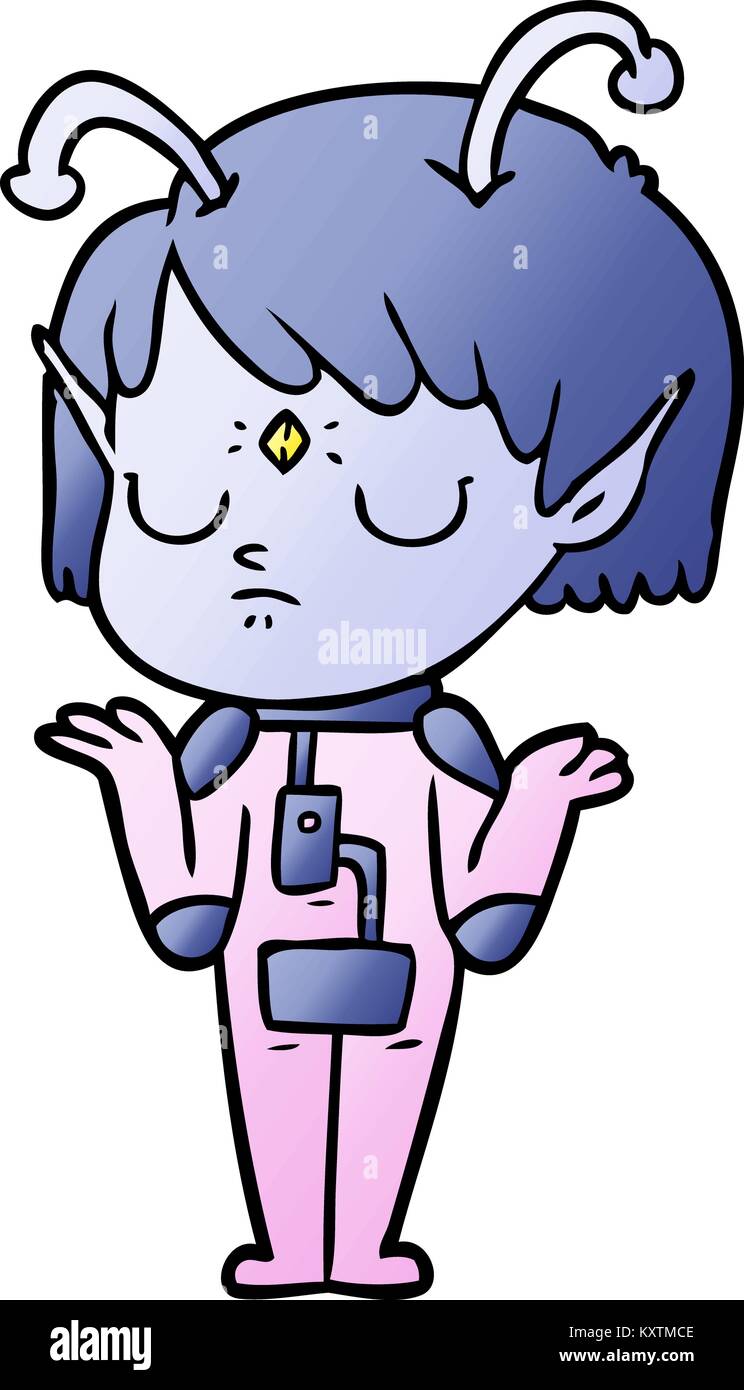 cartoon alien girl Stock Vector Image & Art - Alamy