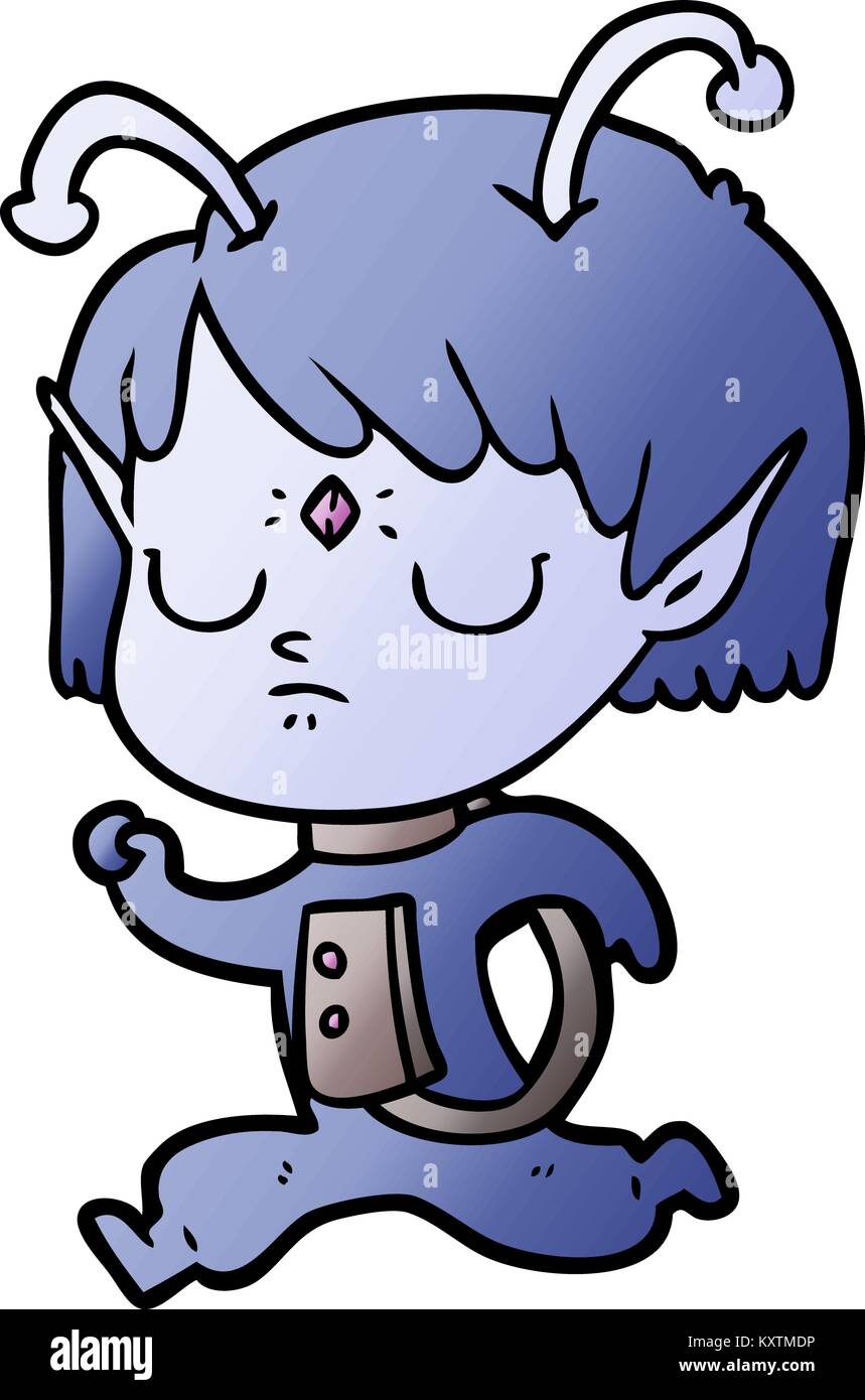 cartoon alien girl Stock Vector Image & Art - Alamy