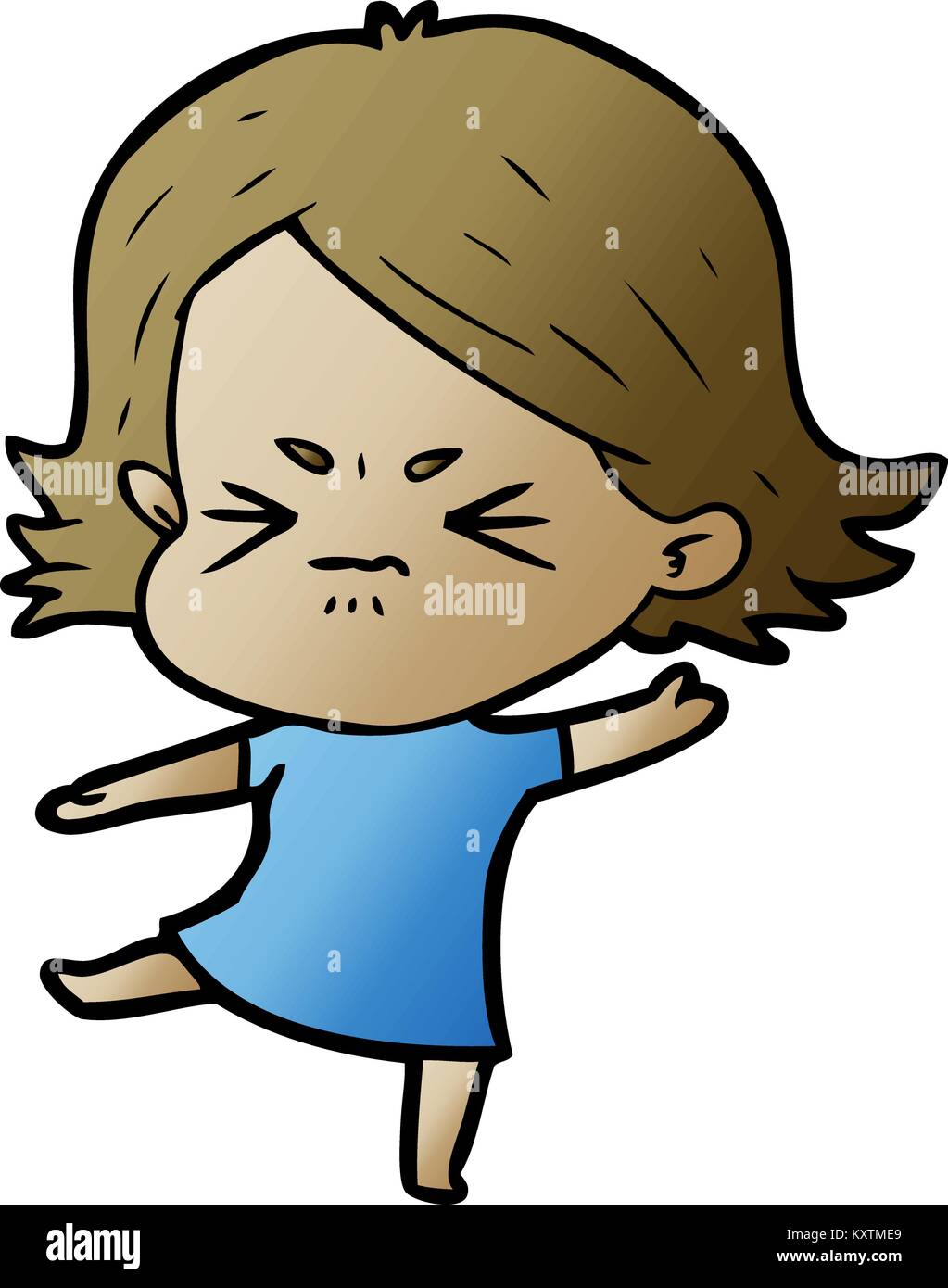 cartoon angry girl Stock Vector Image & Art - Alamy