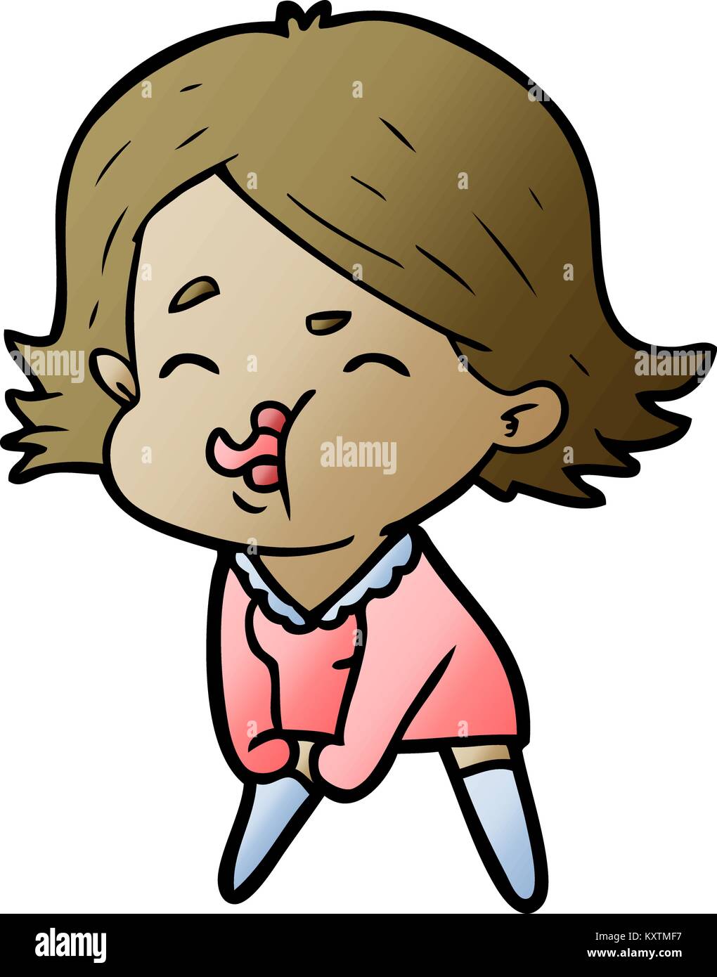 cartoon girl pulling face Stock Vector Image & Art - Alamy