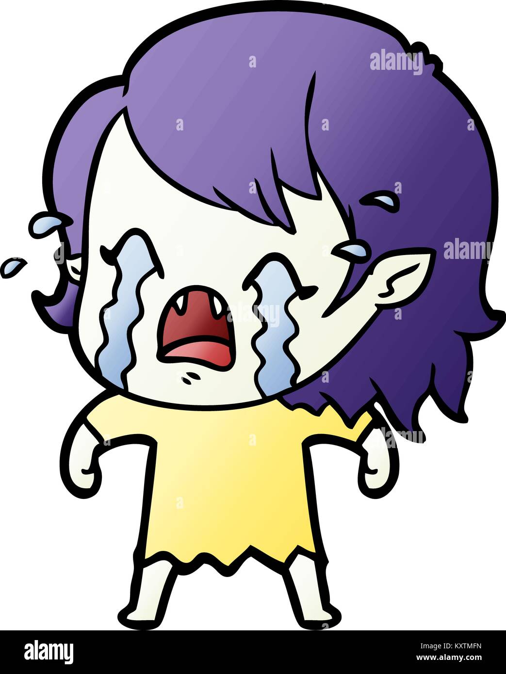 cartoon crying vampire girl Stock Vector Image & Art - Alamy