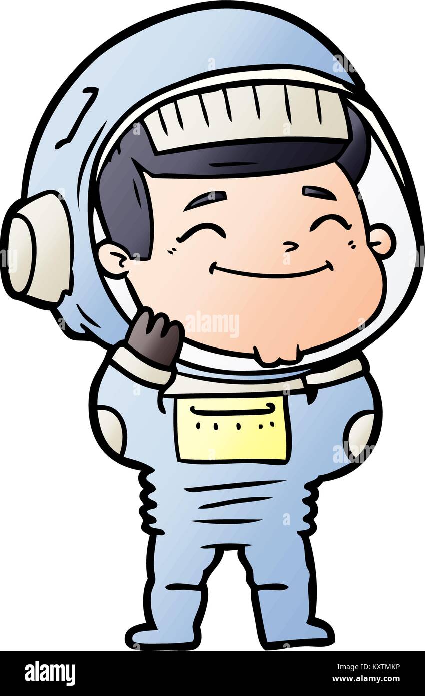 happy cartoon astronaut Stock Vector Image & Art - Alamy