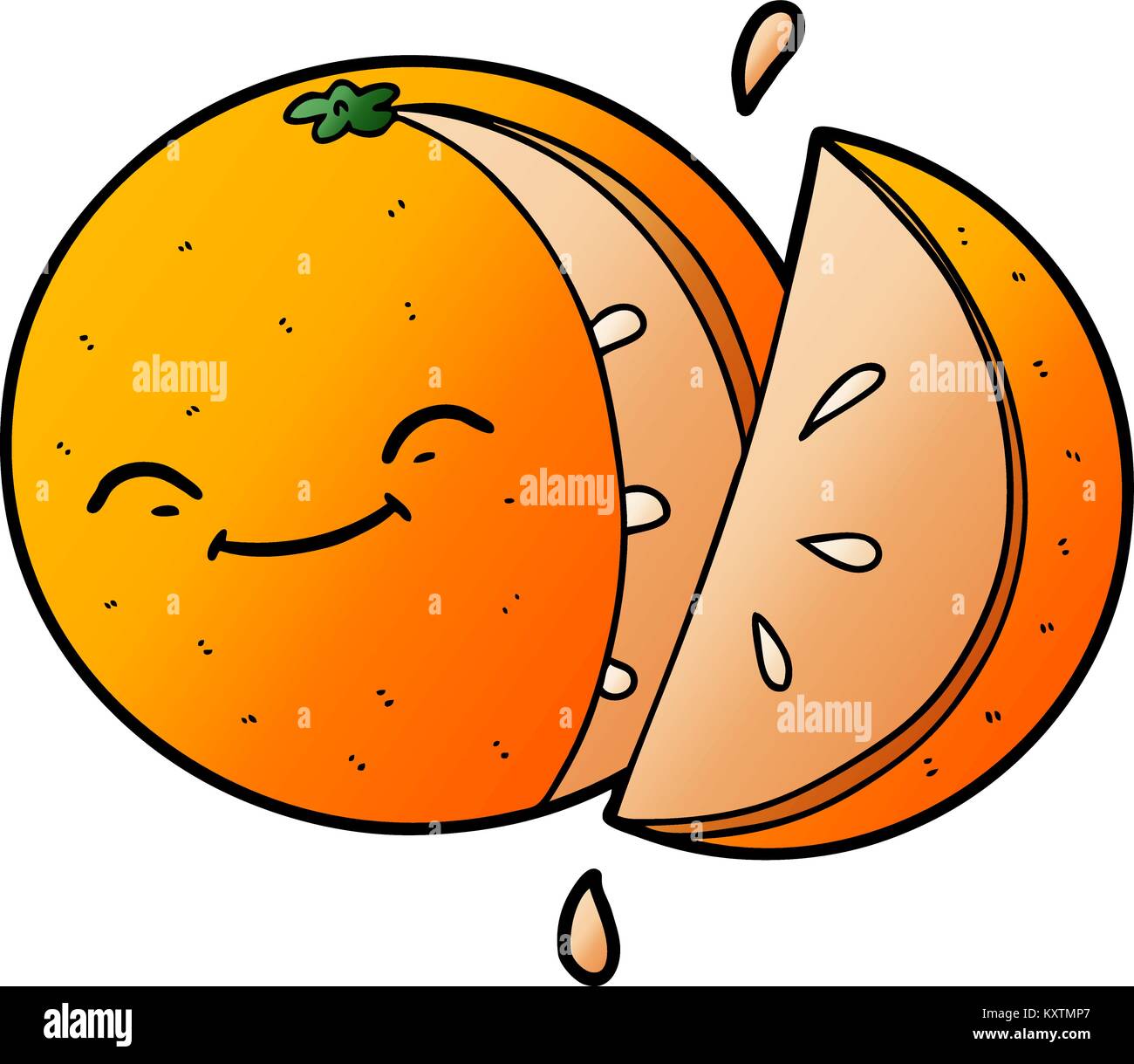 cartoon sliced orange Stock Vector Image & Art - Alamy