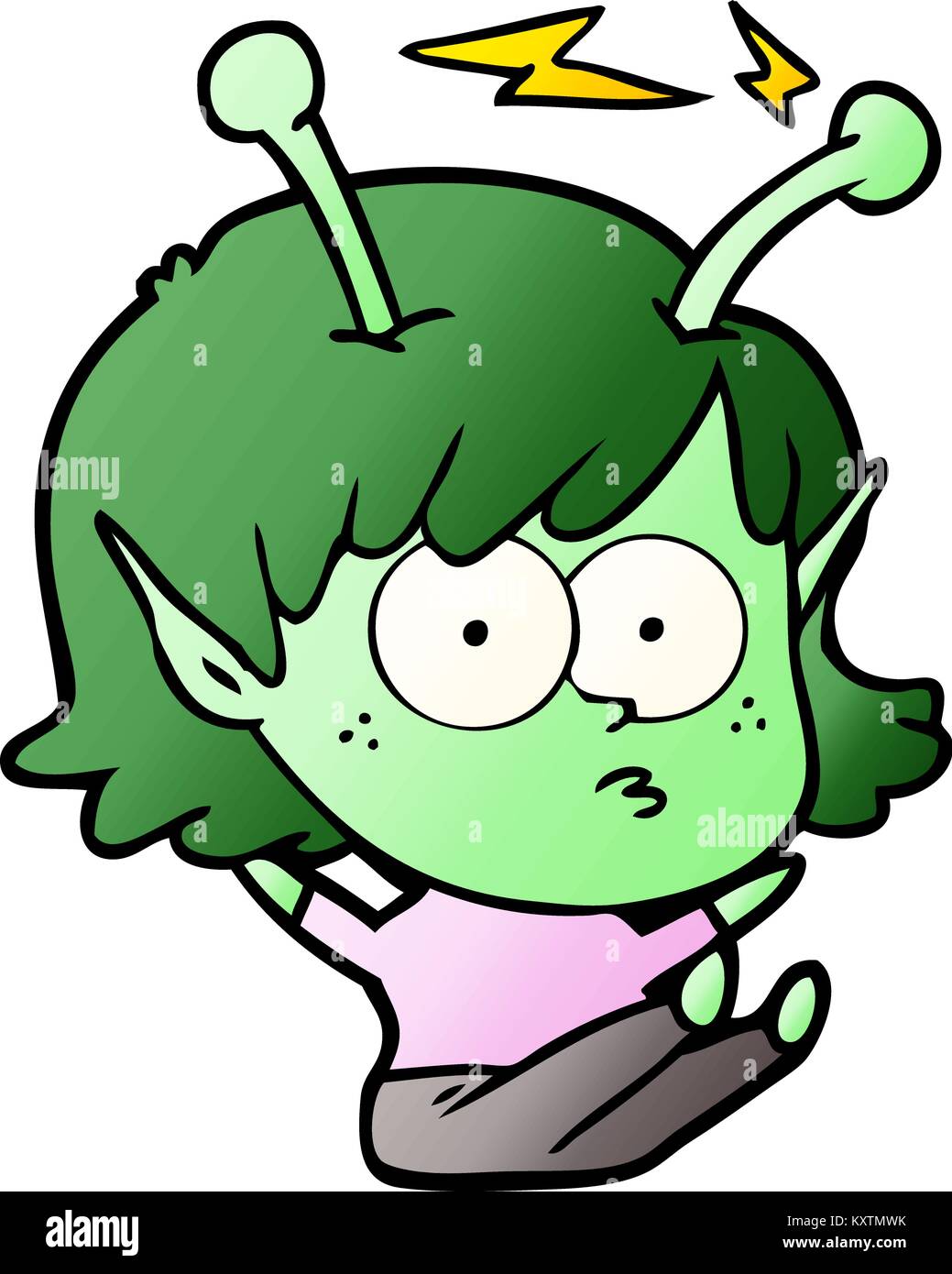 cartoon alien girl Stock Vector Image & Art - Alamy