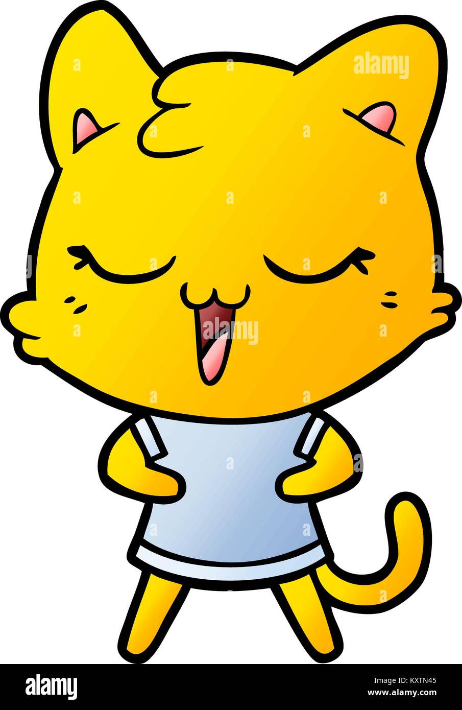 happy cartoon cat Stock Vector Image & Art - Alamy