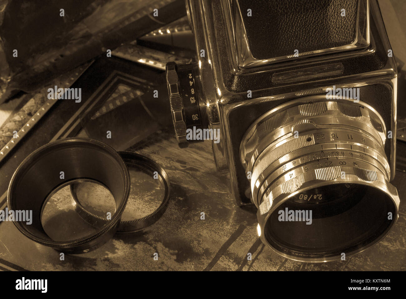 old camera retro medium format camera in the old style Stock Photo - Alamy