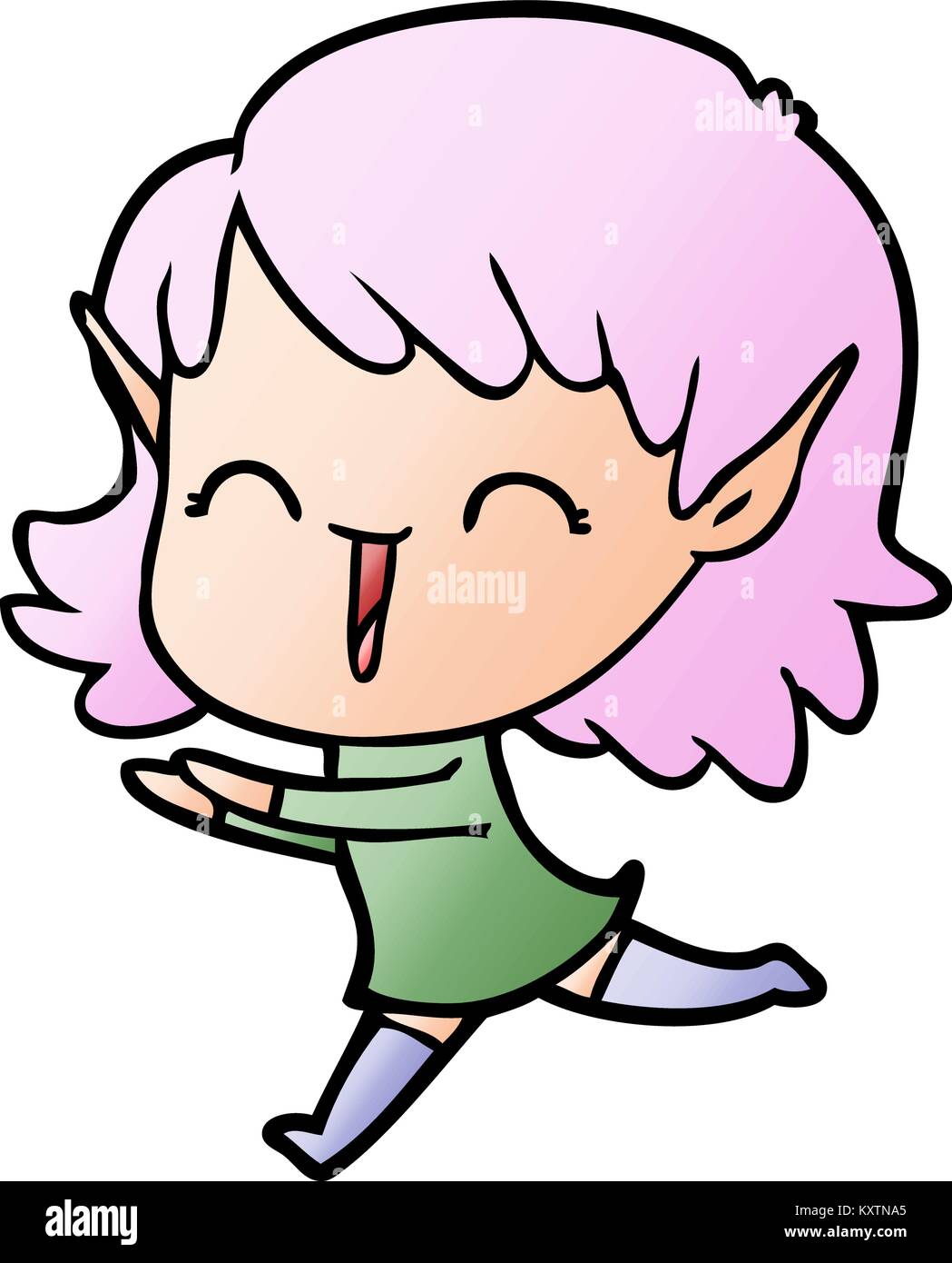 cartoon elf girl Stock Vector Image & Art - Alamy