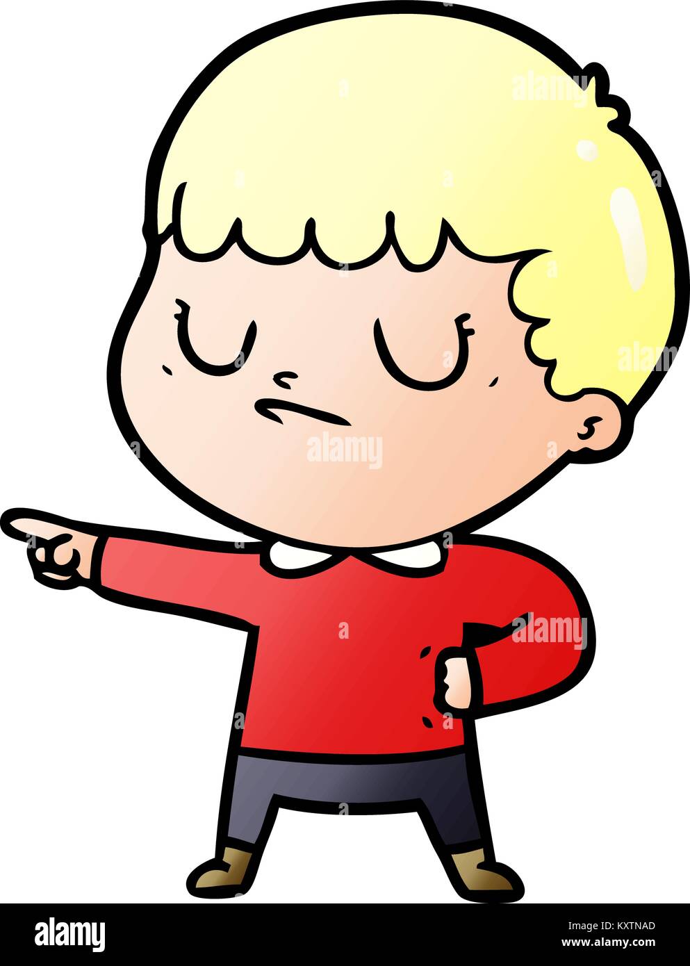 cartoon grumpy boy Stock Vector Image & Art - Alamy