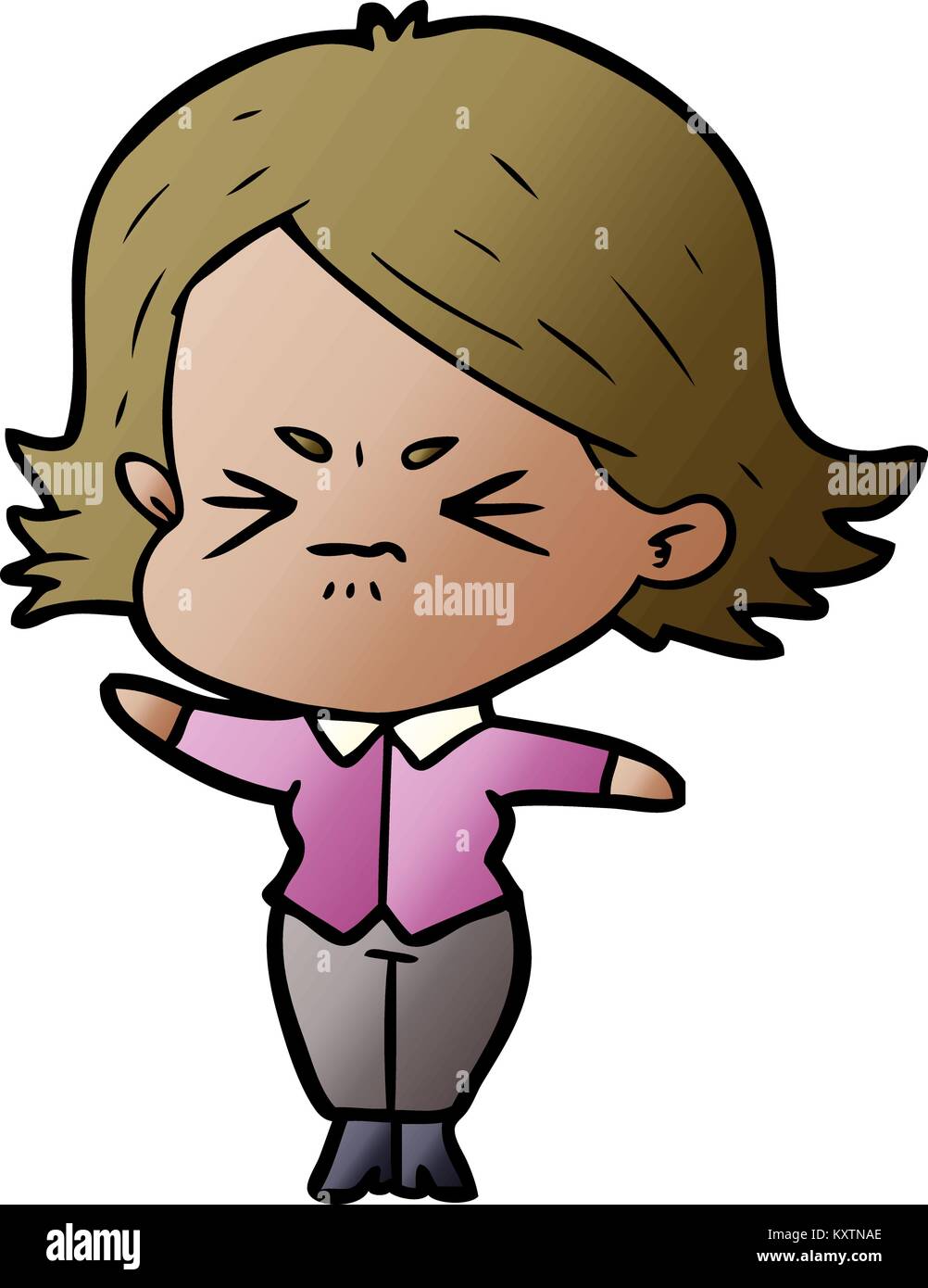 cartoon angry girl Stock Vector Image & Art - Alamy