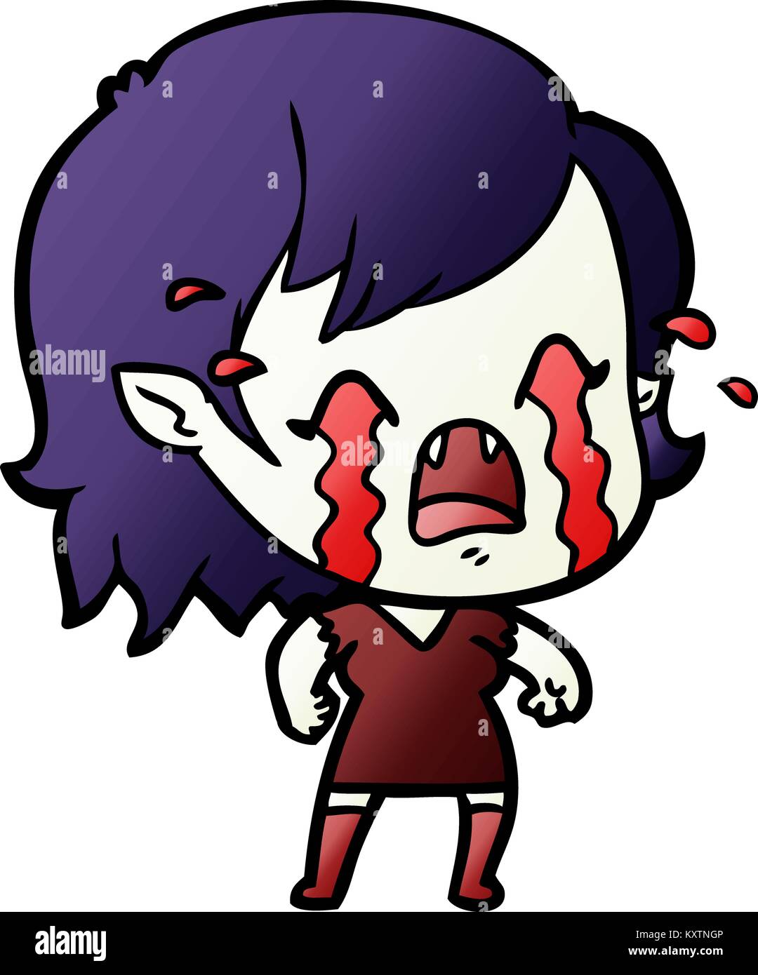 cartoon crying vampire girl Stock Vector Image & Art - Alamy