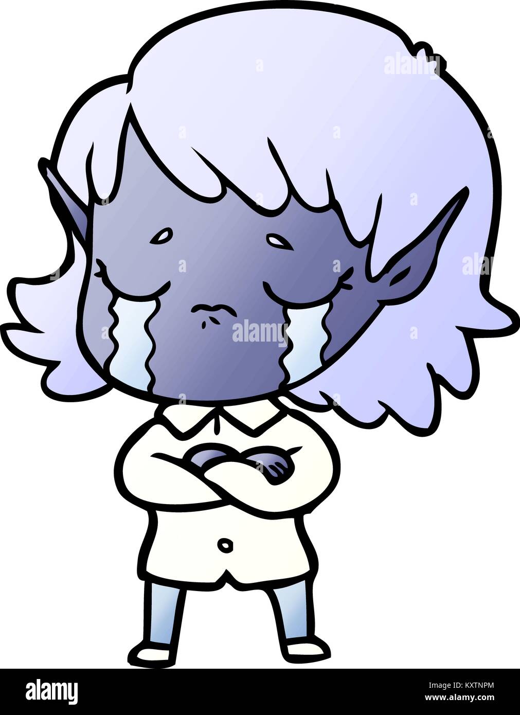 cartoon crying elf girl Stock Vector Image & Art - Alamy