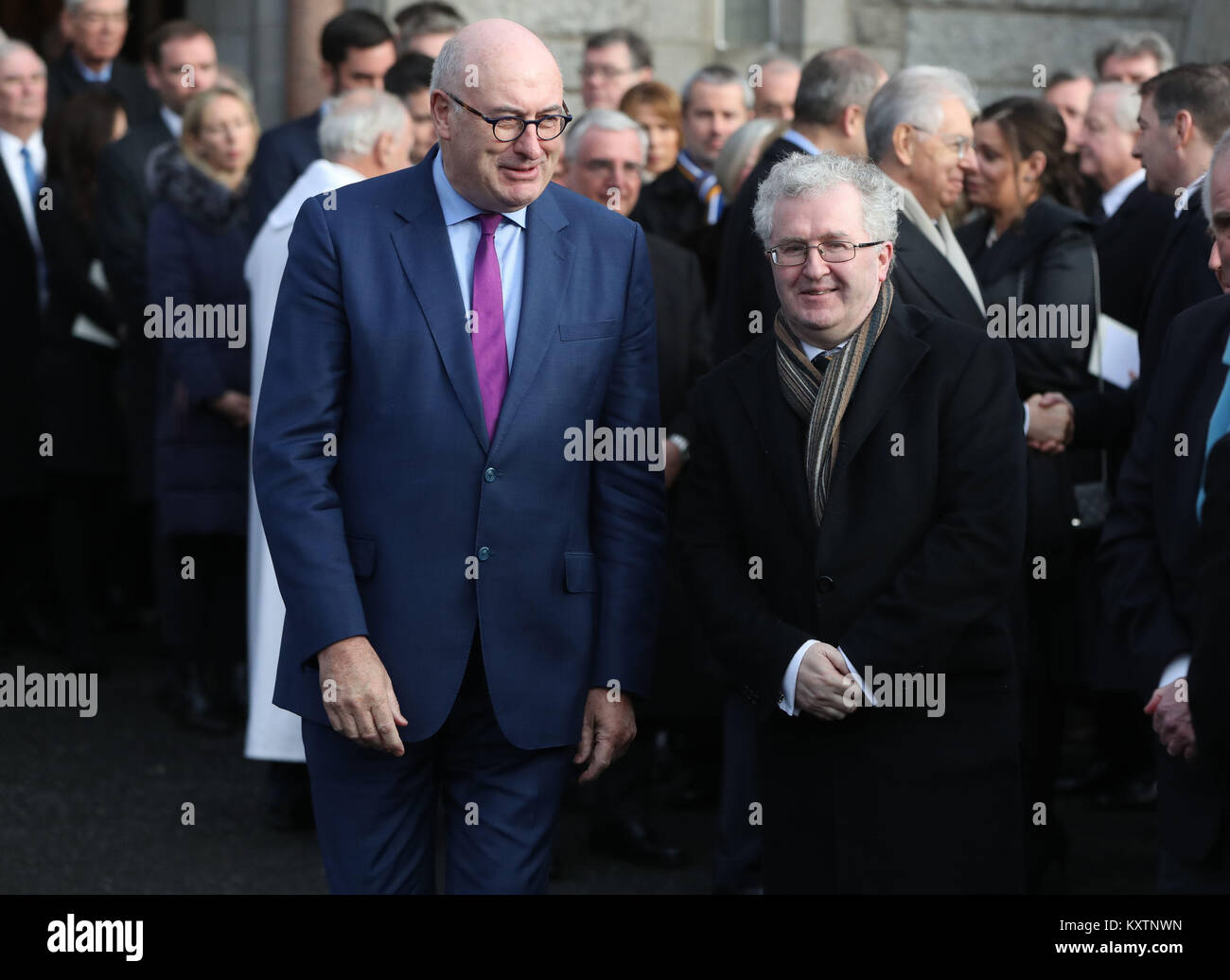 Phil Hogan (left) and Seamus Woulfe attend the funeral of former Irish ...