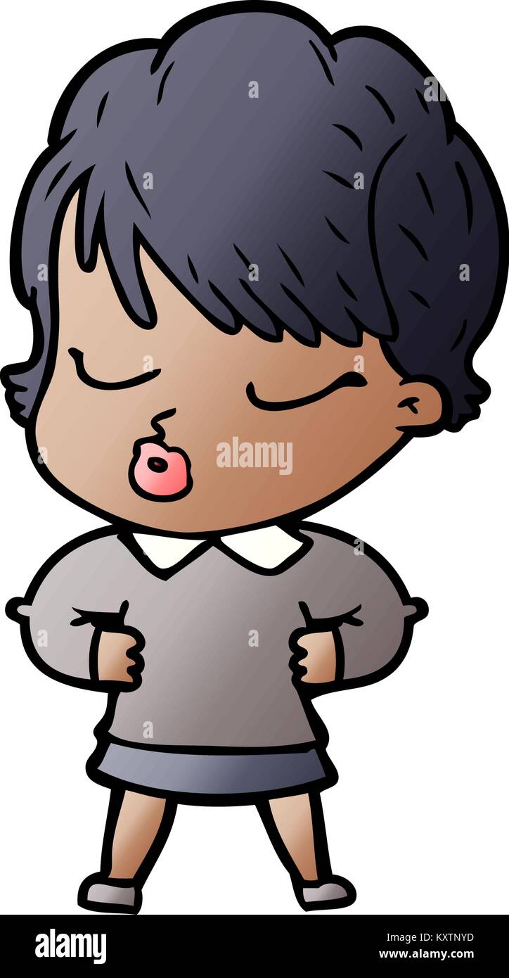 cartoon woman with eyes shut Stock Vector Image & Art - Alamy