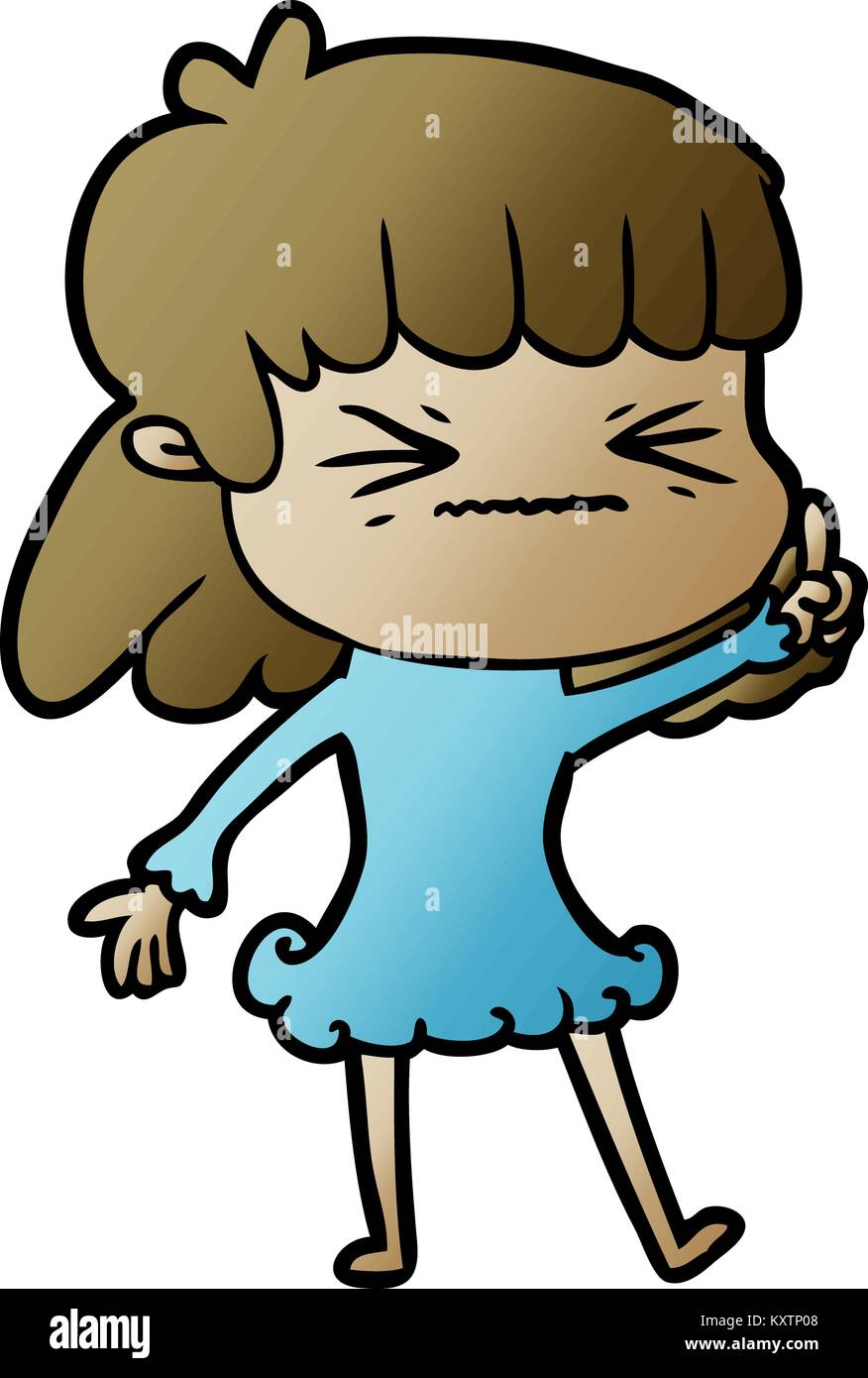 cartoon angry girl Stock Vector Image & Art - Alamy