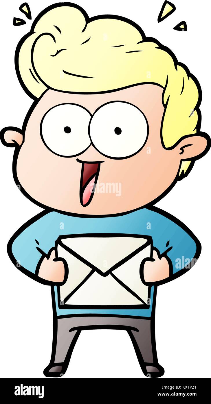 cartoon man with envelope Stock Vector Image & Art - Alamy