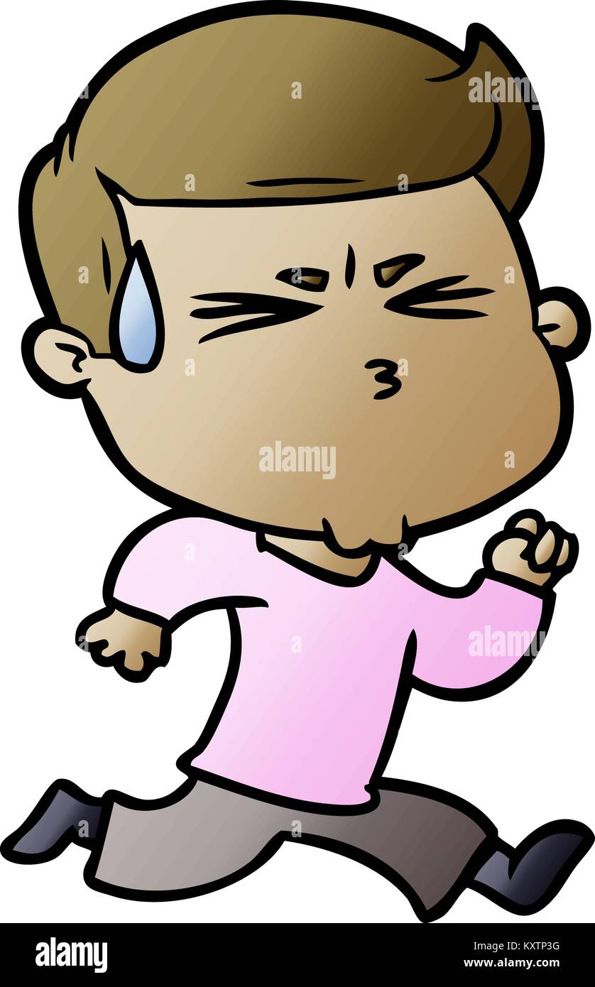 cartoon man sweating Stock Vector Image & Art - Alamy