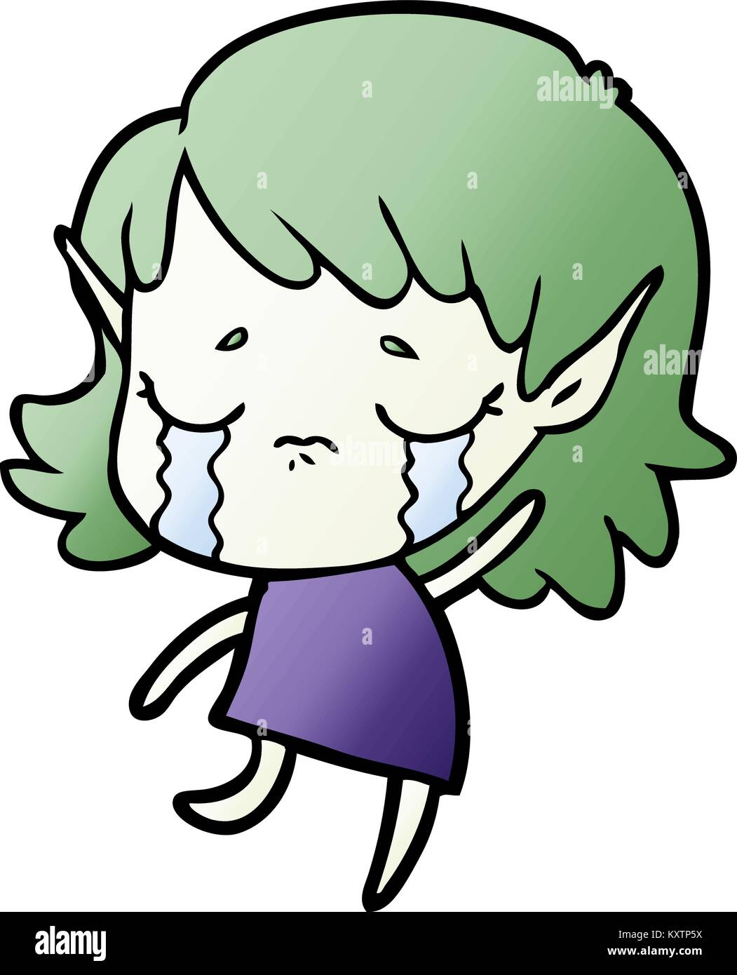 cartoon crying elf girl Stock Vector Image & Art - Alamy