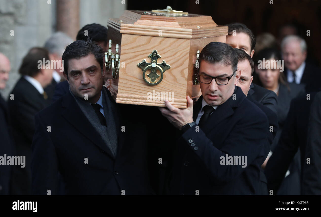 The coffin of former Irish attorney general, leading businessman and ...