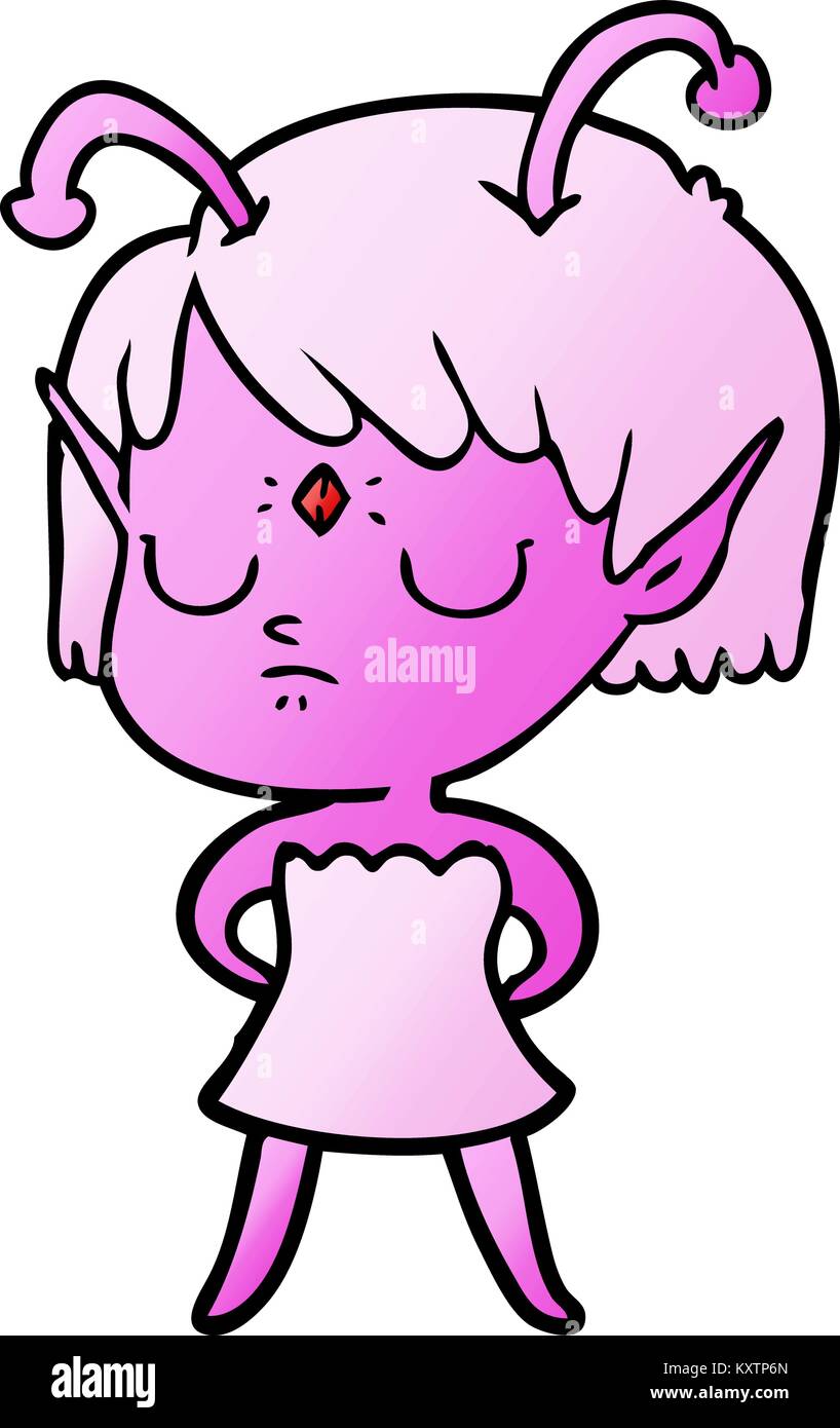 cartoon alien girl Stock Vector Image & Art - Alamy