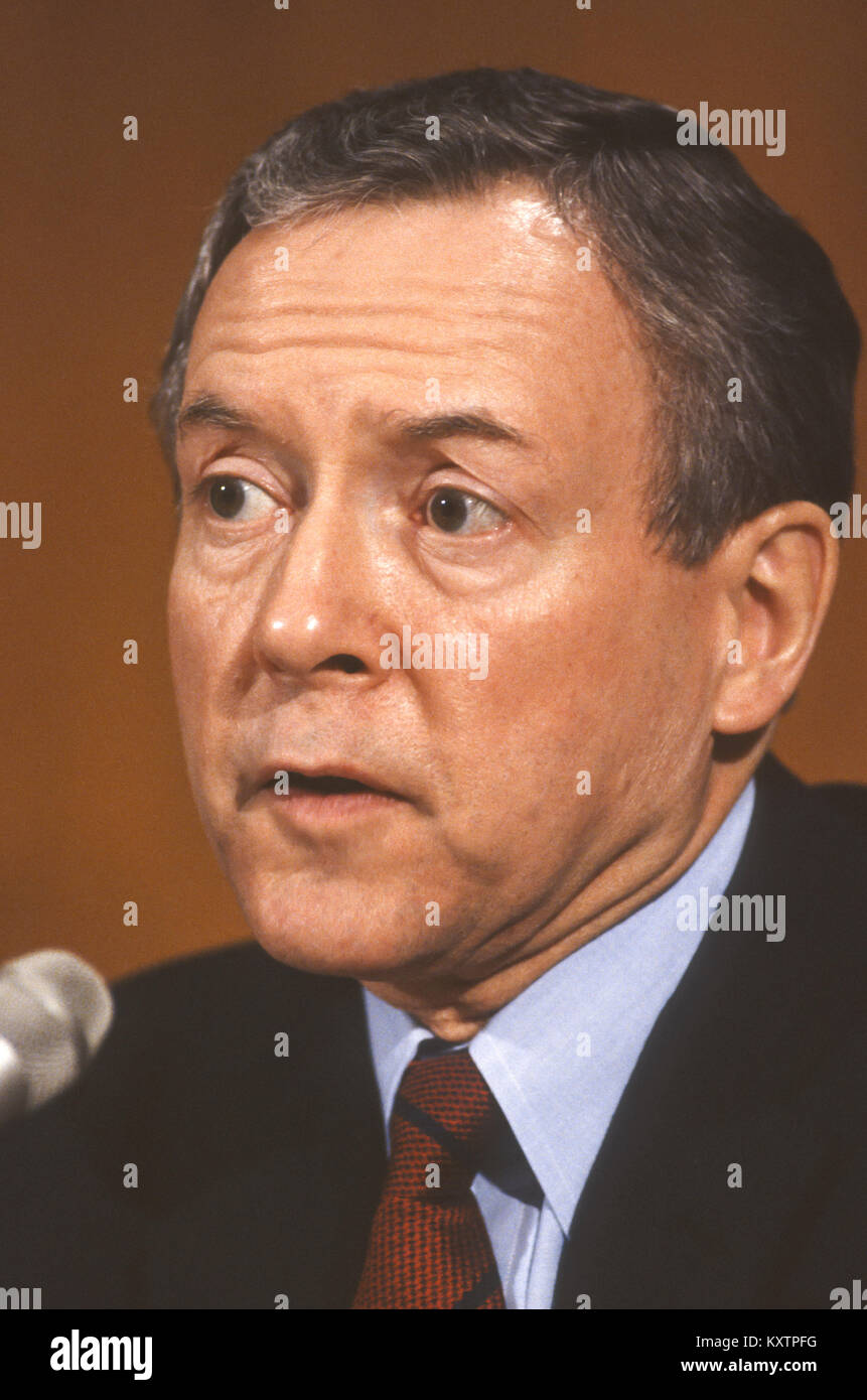 WASHINGTON, DC, USA - FEBRUARY 26, 1991: U.S. Senator Orrin Hatch (R ...