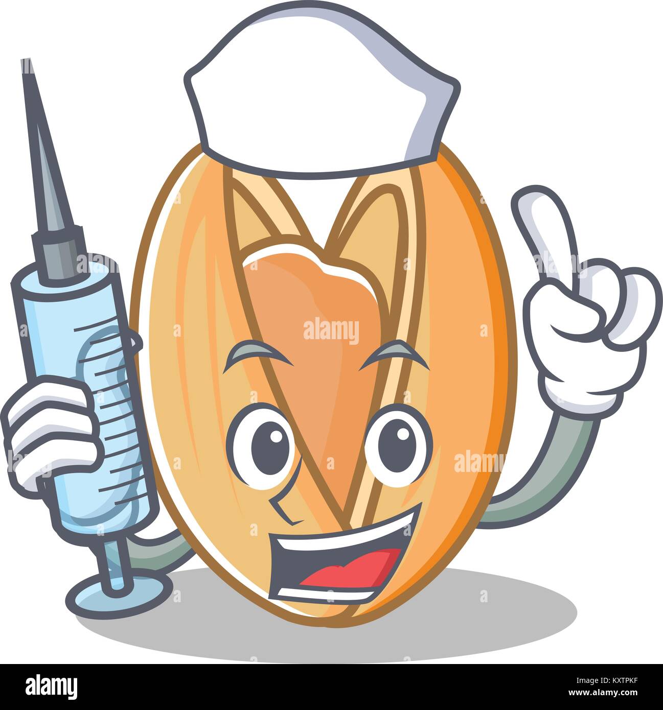 Nurse pistachio nut character cartoon Stock Vector Image & Art - Alamy