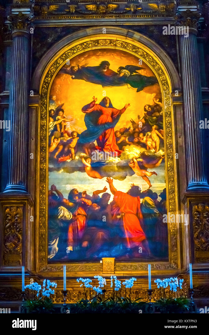 Titian Assumption Virgin Mary Rise to Heaven Painting Santa Maria ...