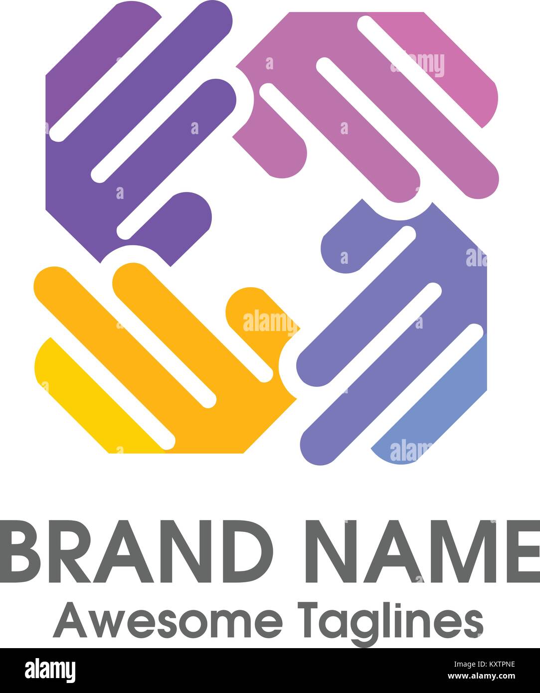 template logo hand social charity team, fund, association, community ...