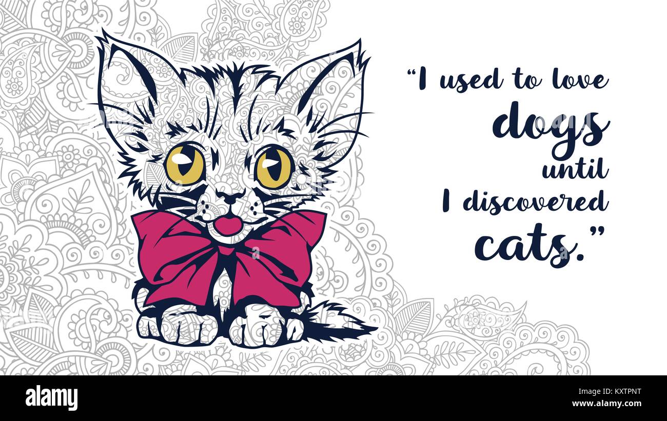 illustration of cat doodle for adult stress release coloring page Stock ...