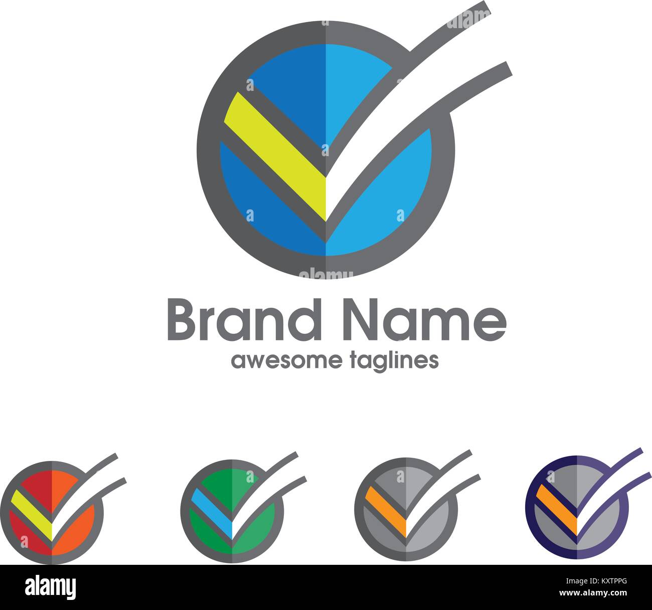 Illustration orange check mark design hi-res stock photography and ...