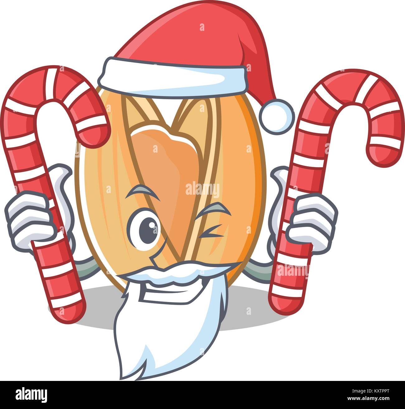 Santa with candy pistachio nut mascot cartoon Stock Vector Image & Art ...