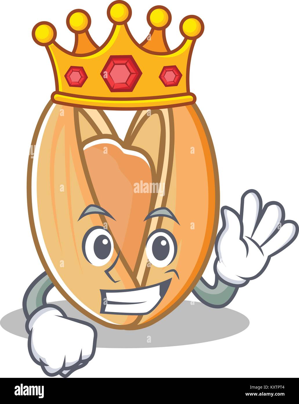 King pistachio nut mascot cartoon Stock Vector Image & Art - Alamy