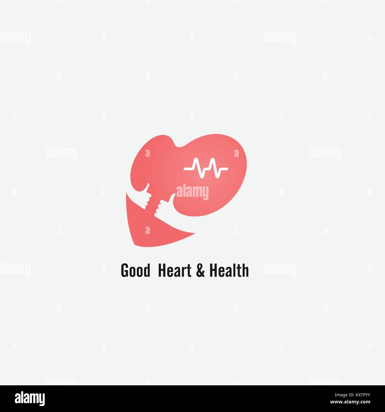 Heart sign and hands icon.Good heart & health concept.Healthcare ...