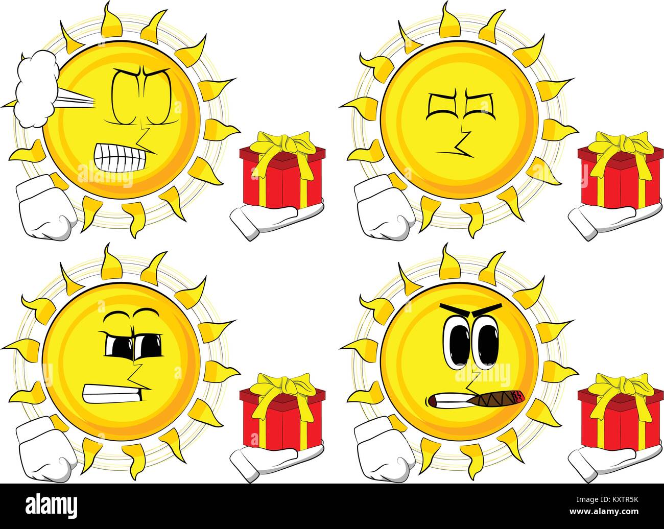 Angry sun vector vectors hi-res stock photography and images - Alamy