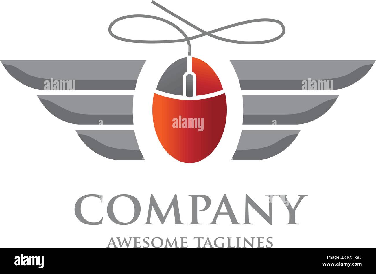 modern concept computer mouse icon with wing logo concept Stock Vector ...