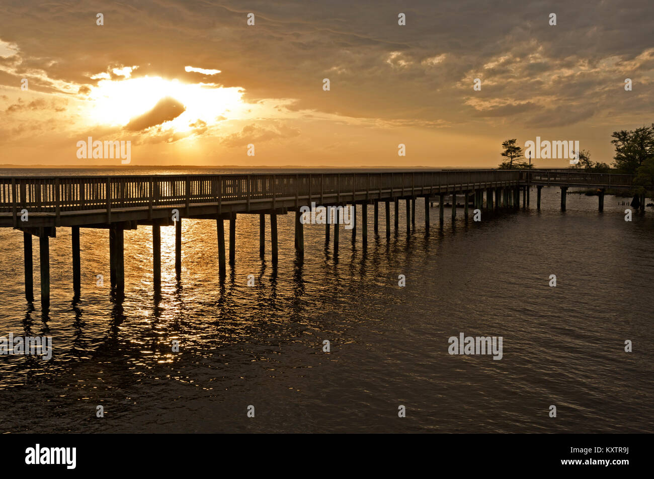 NC01257-00...NORTH CAROLINA - Late afternoon along the boardwalk in ...