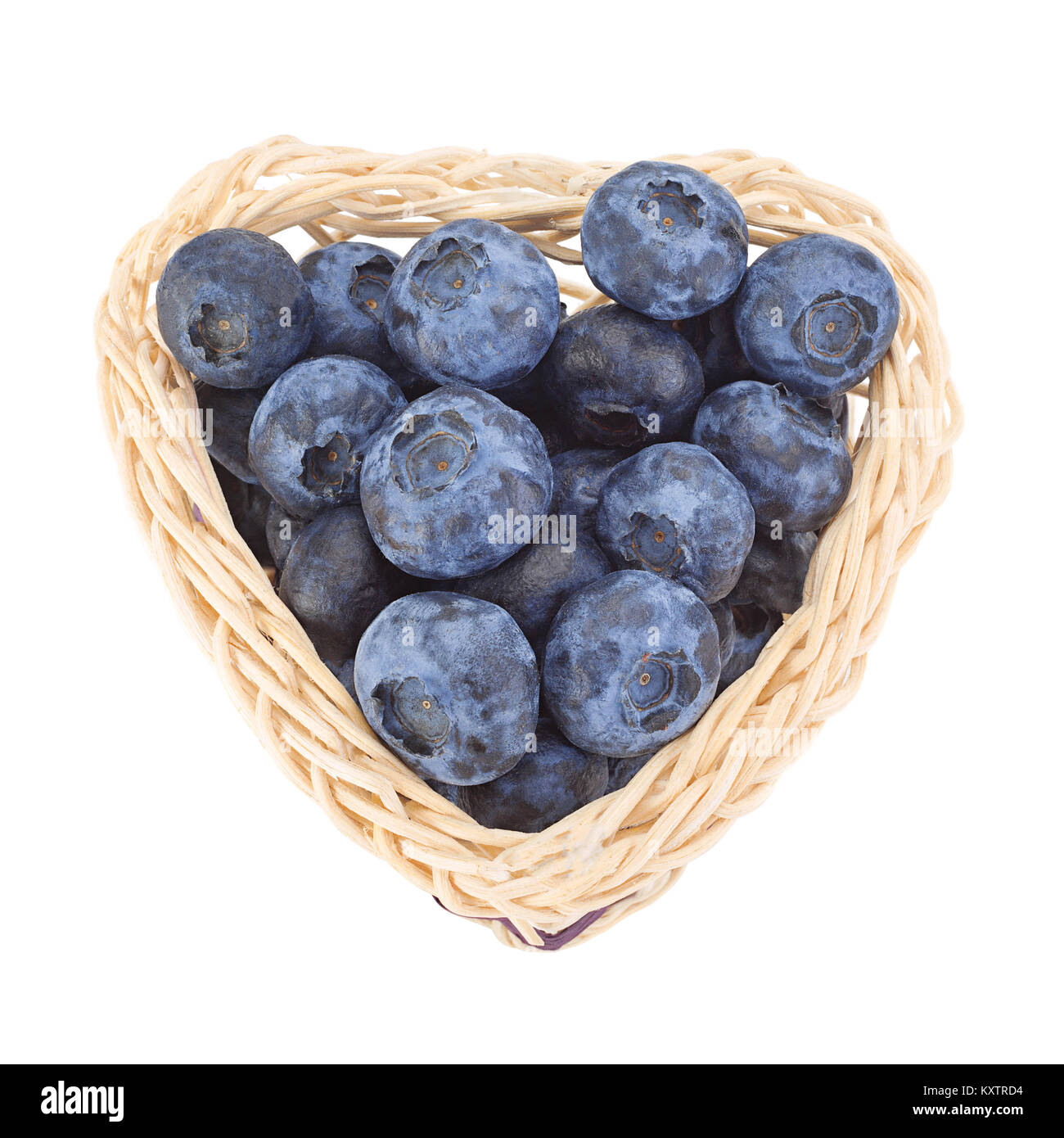 Blueberry fruit in basket isolated on white background Stock Photo - Alamy
