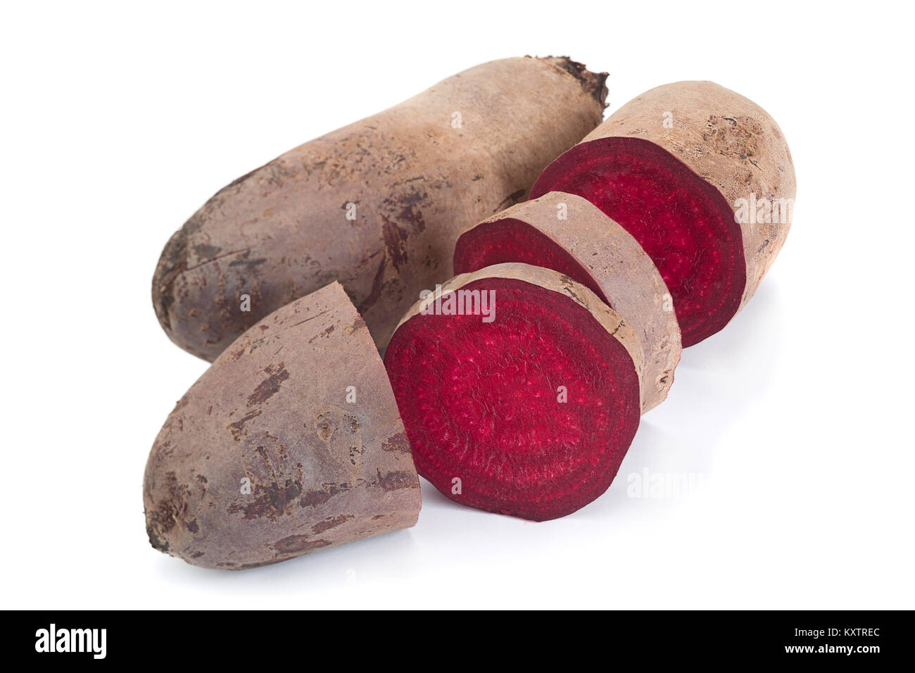 Long beet root vegetable closeup isolated on white Stock Photo - Alamy