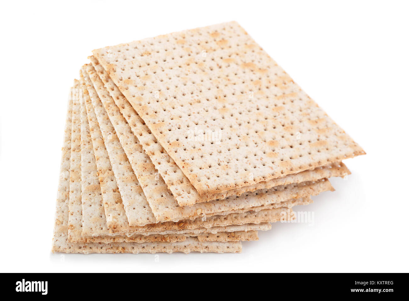 Matzo traditional jewish bread isolated on white Stock Photo - Alamy