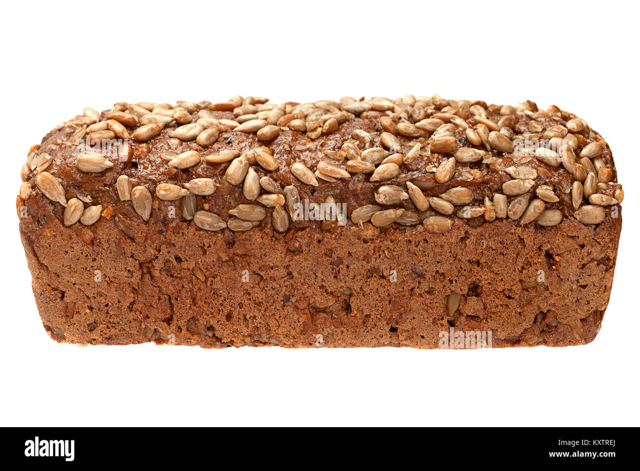 Brown bread bun with sunflower isolated on white Stock Photo - Alamy