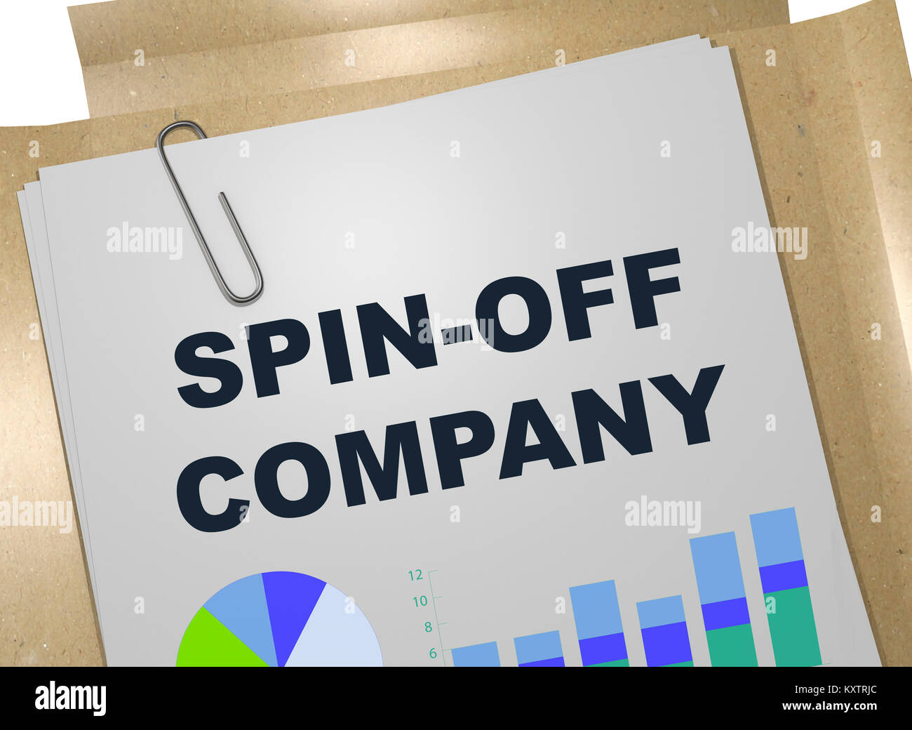 3D illustration of SPIN-OFF COMPANY title on business document Stock ...
