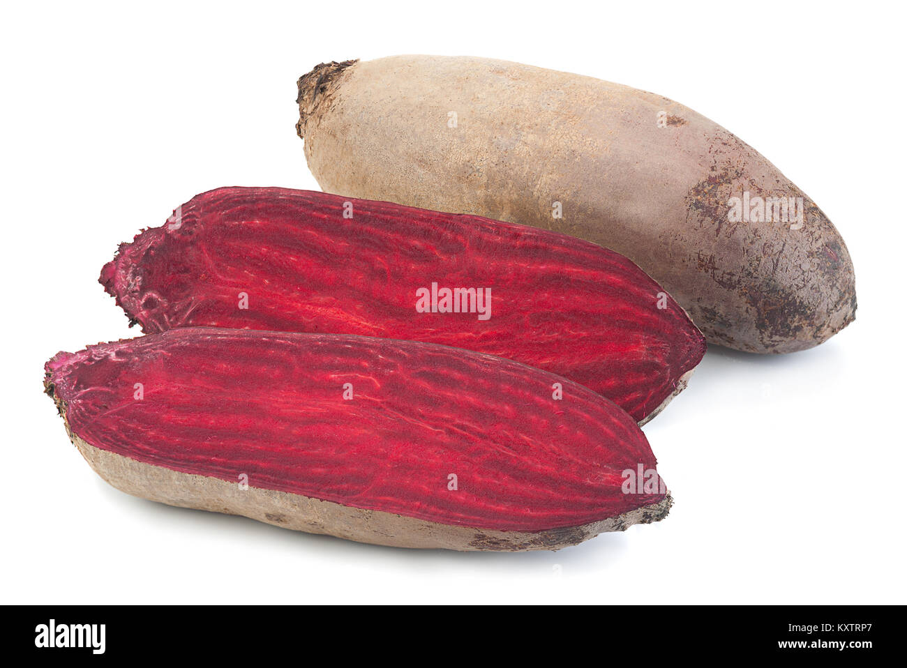 Long beet root vegetable closeup isolated on white Stock Photo - Alamy